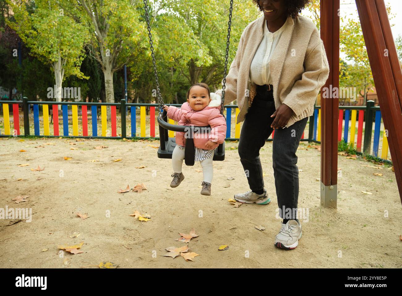 Mother daughter on playground in hi-res stock photography and images - Alamy