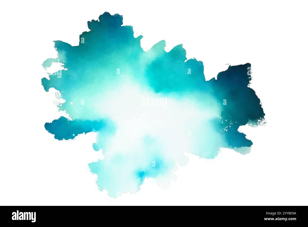 Turquoise paint stroke drawn Cut Out Stock Images & Pictures - Alamy