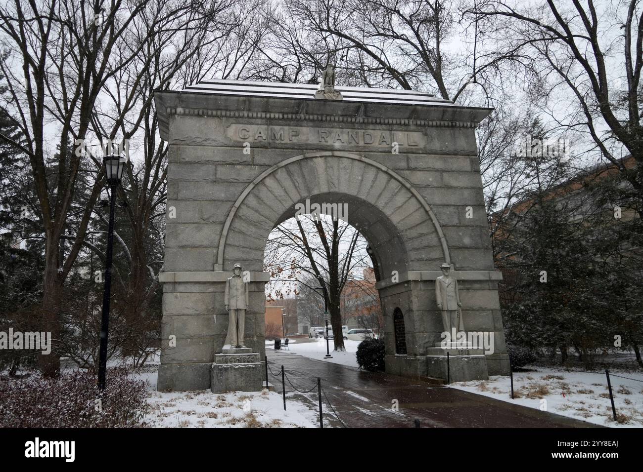 An arch on the east side entrance to Camp Randall Stadium and UW Field ...