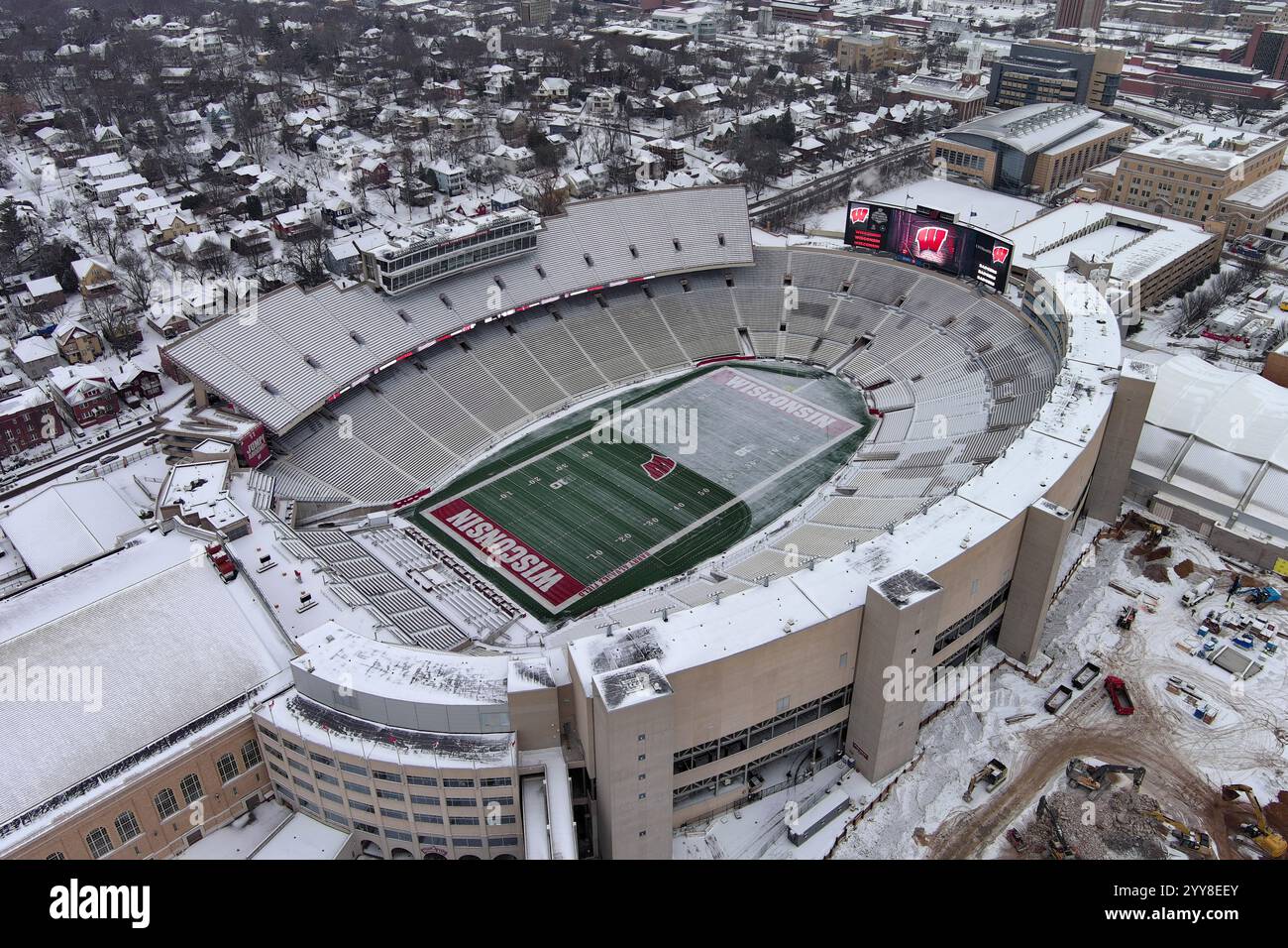 A general overall aerial view of the Camp Randall Stadium at the ...