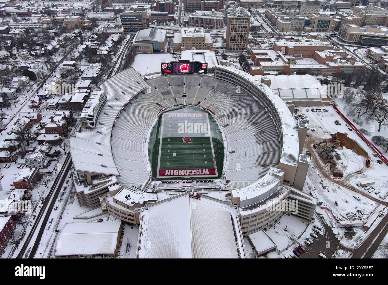 A general overall aerial view of the Camp Randall Stadium at the ...