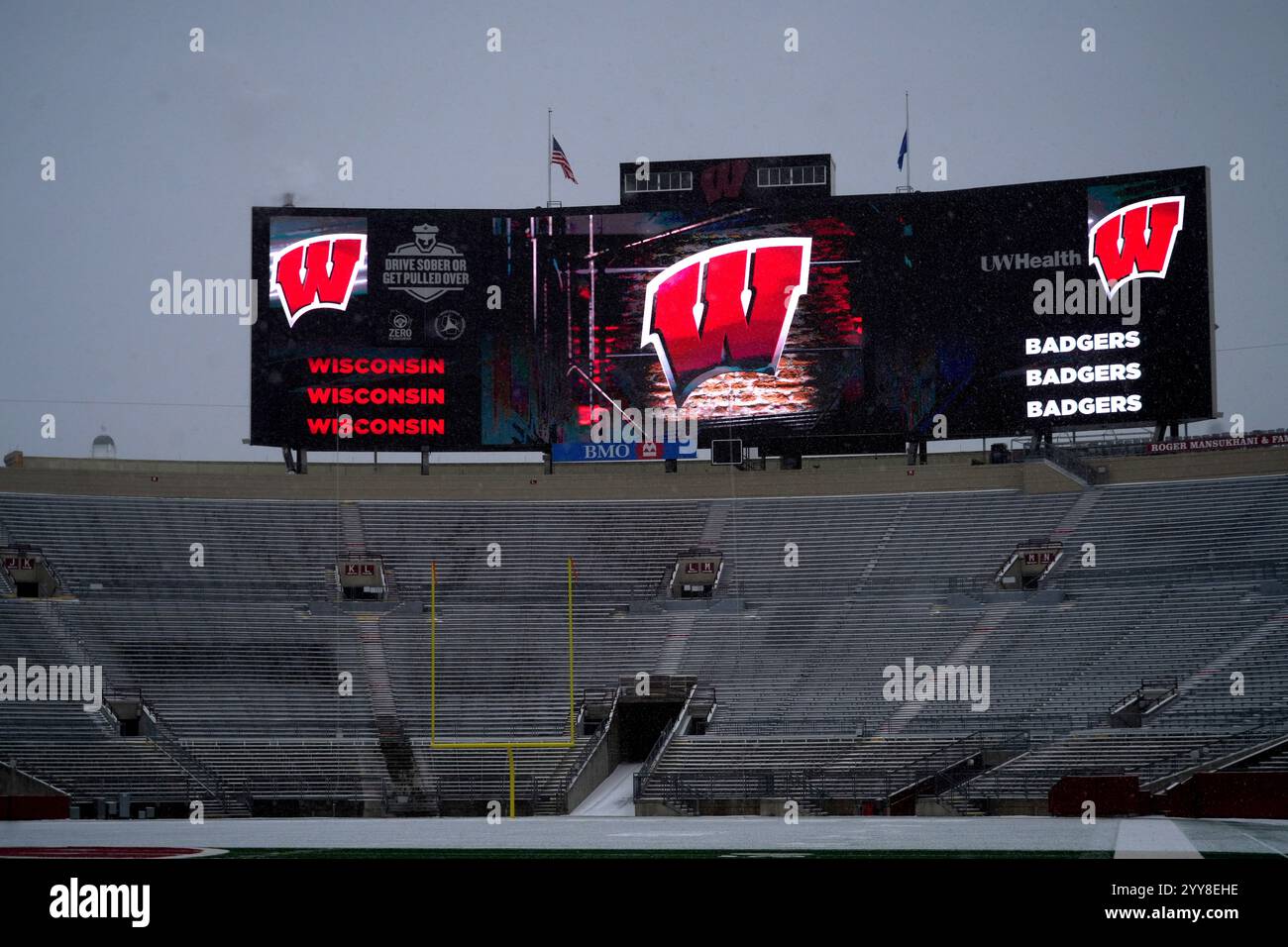 A general overall view of the Camp Randall Stadium video board at the ...