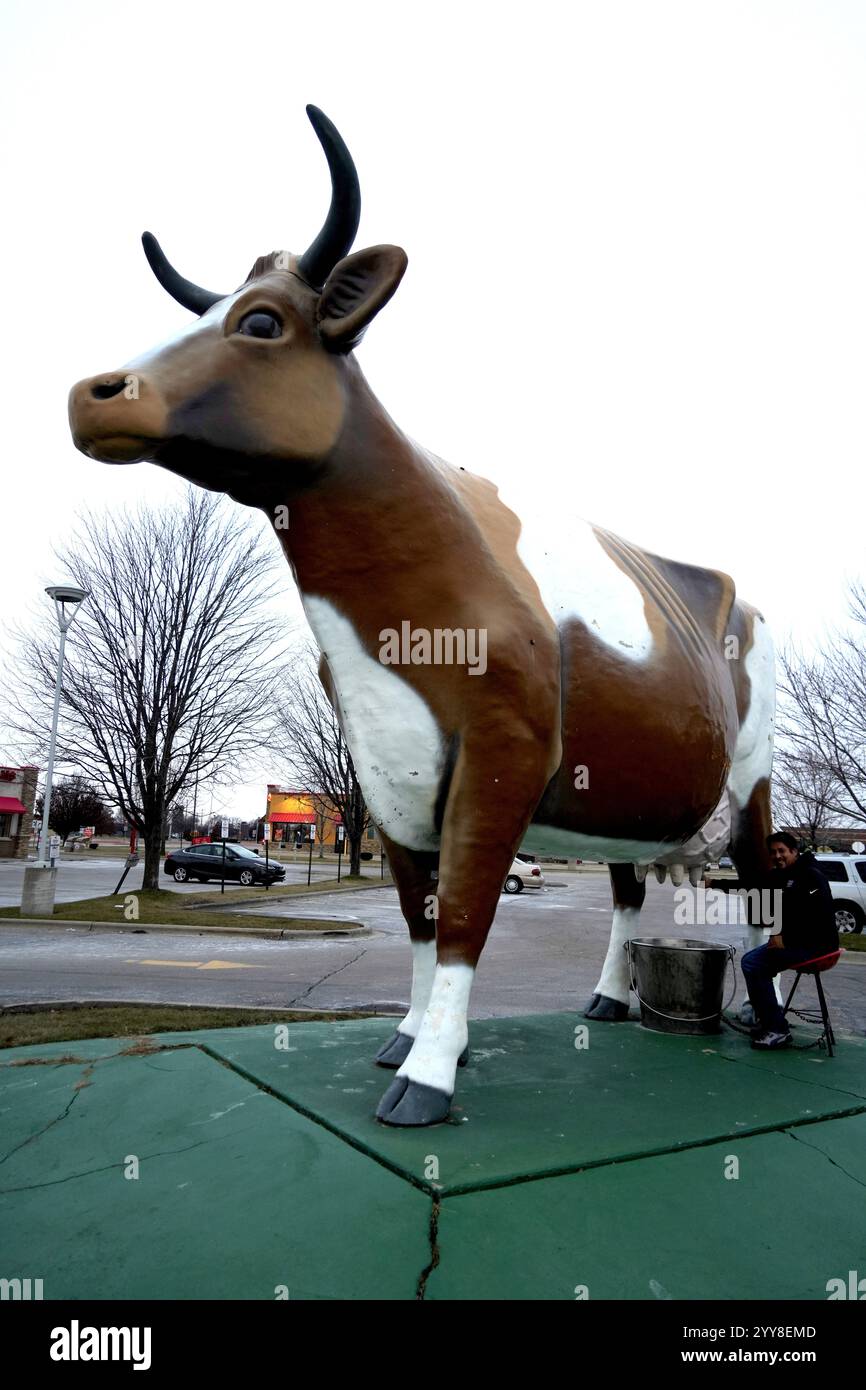 A Bessie the Cow fiberglass sculpture, Thursday, Dec. 19, 2024, in ...
