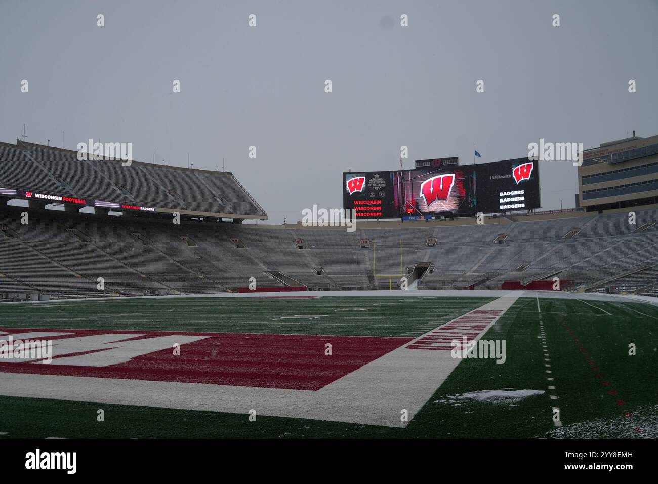 A general overall view of the Camp Randall Stadium video board at the ...