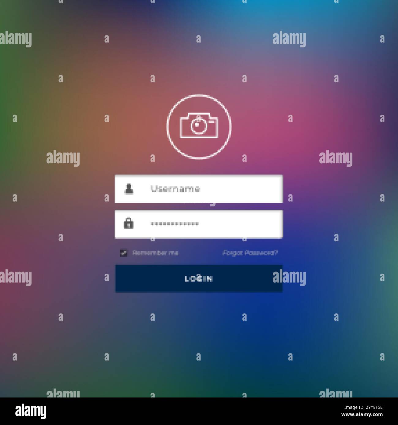 login screen page design with blur background Stock Vector Image & Art ...