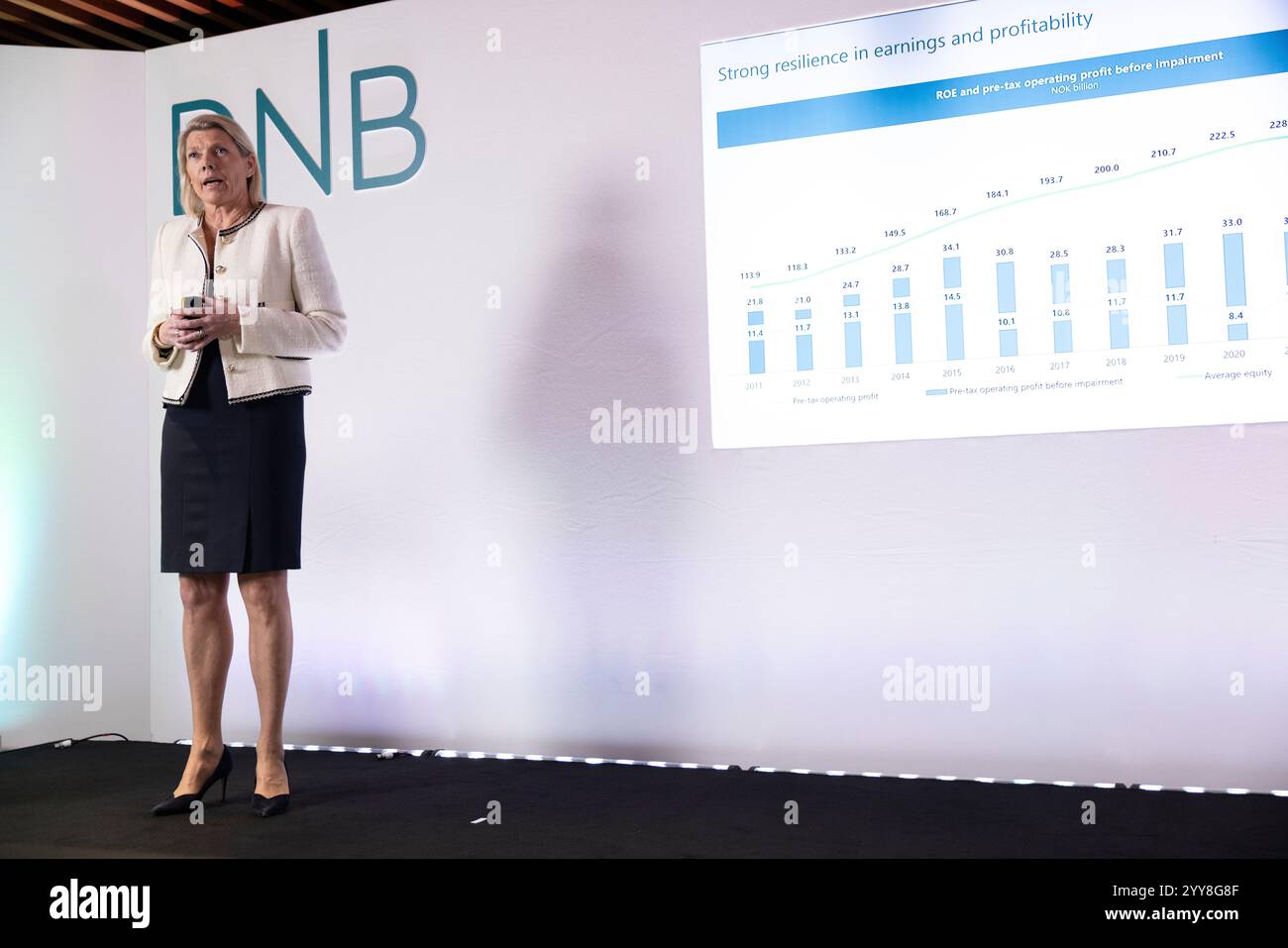 DNB's CEO Kjerstin Braathen attending the DNB’s Capital Markets Day ...