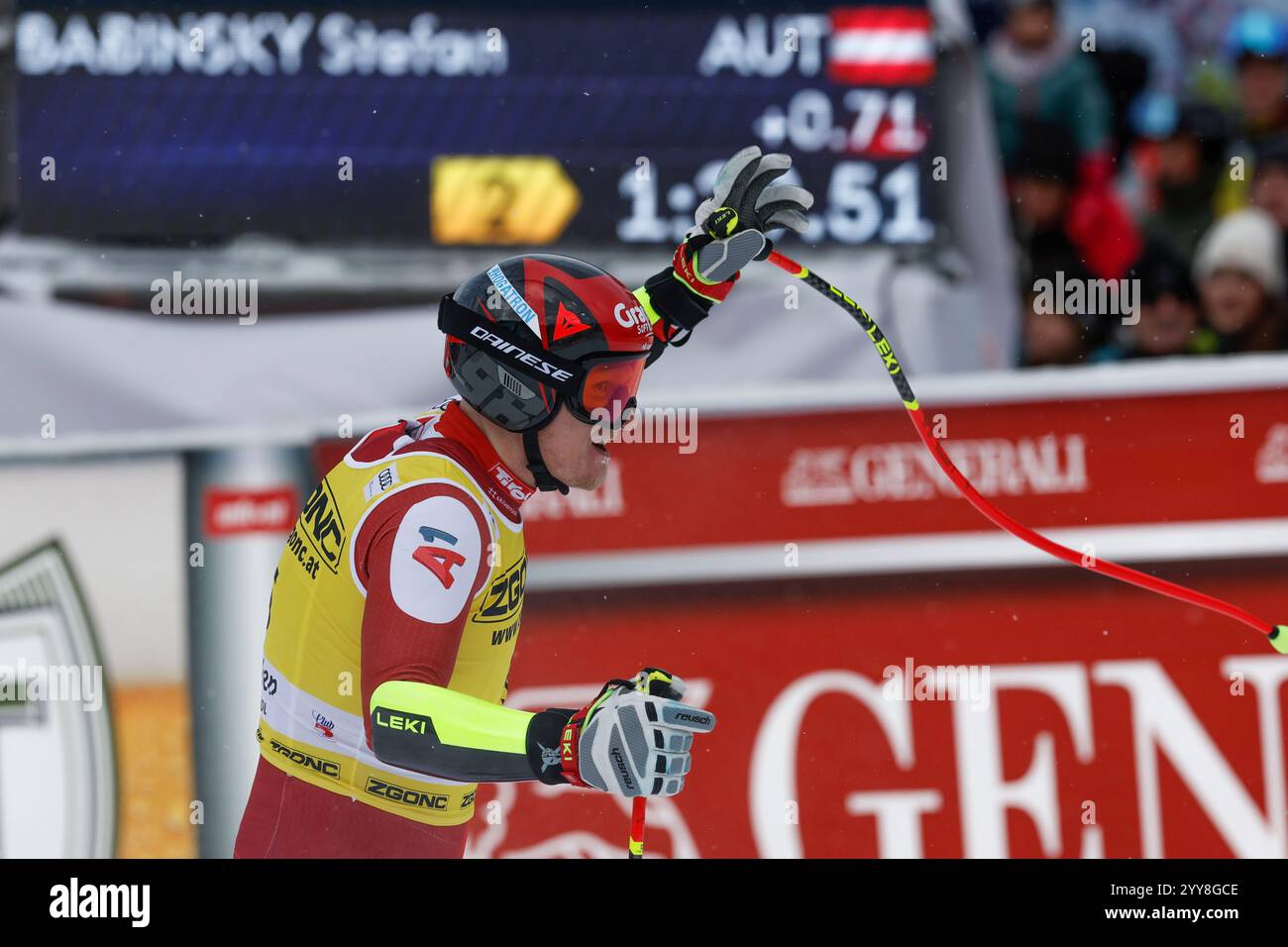 Austria's Stefan Babinsky gets to the finish area after completing an ...