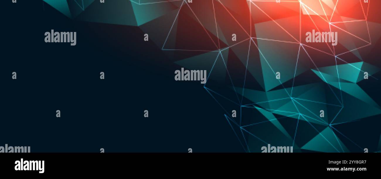 abstract digital low poly connection banner design Stock Vector Image ...