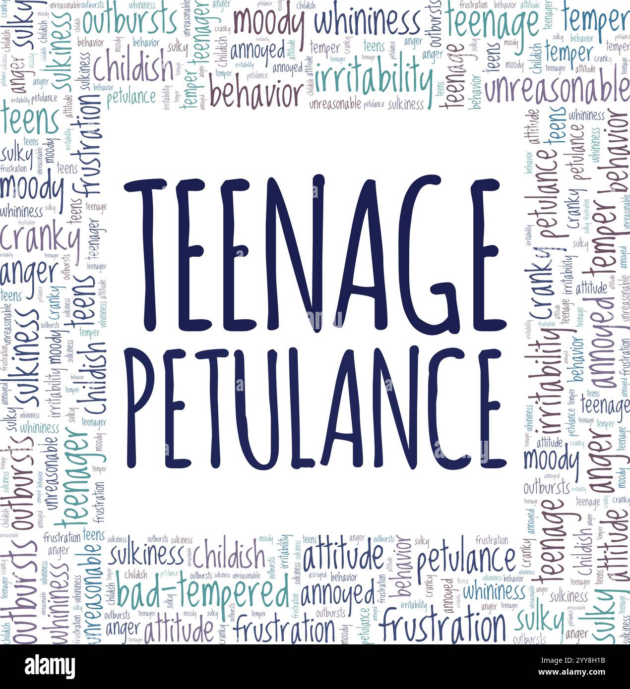 Teenage Petulance word cloud conceptual design isolated on white ...