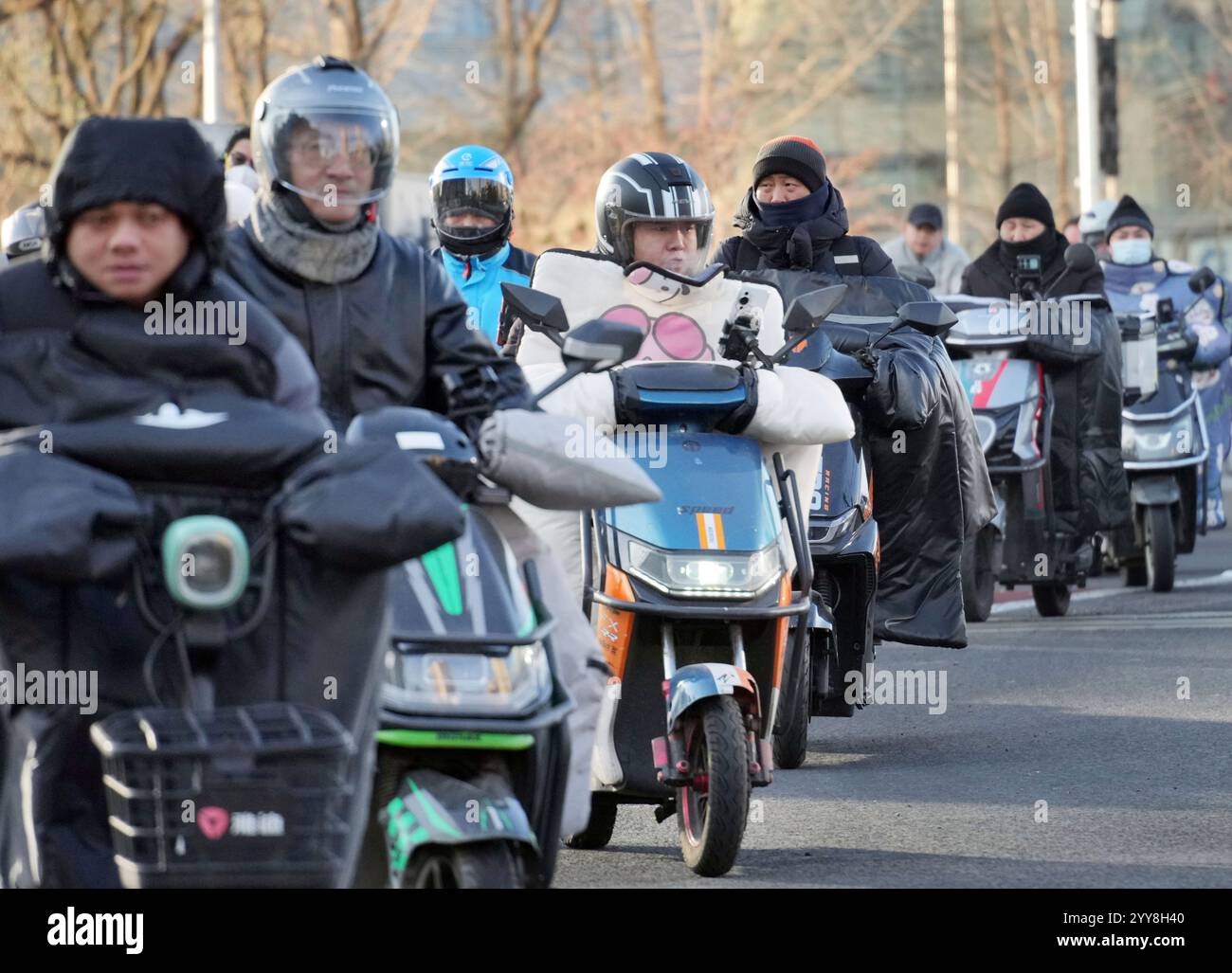 A photo shows roads crowded with motorcycles at commute hours in ...