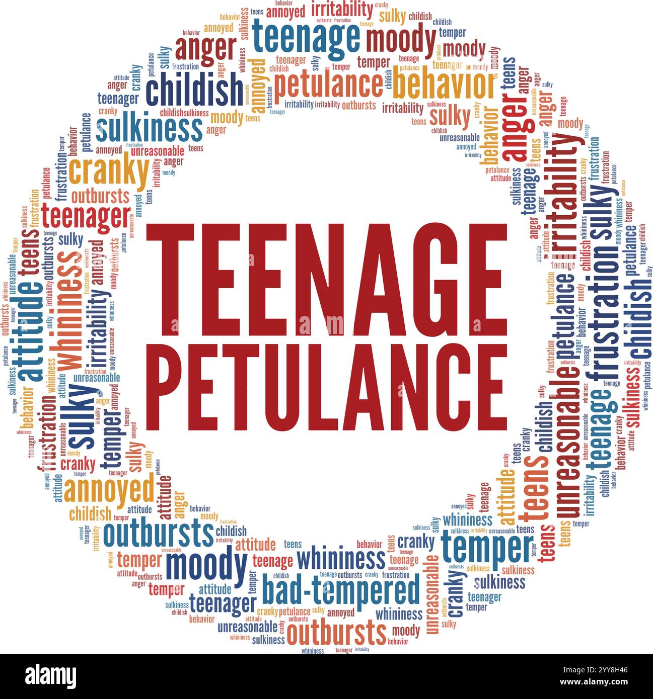 Teenage Petulance word cloud conceptual design isolated on white ...