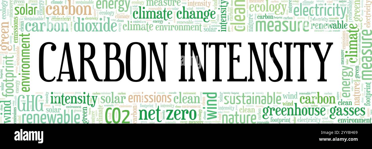 Carbon Intensity word cloud conceptual design isolated on white ...
