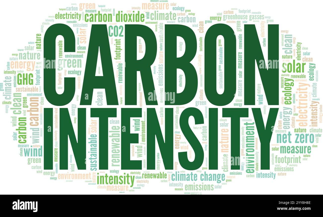 Carbon Intensity word cloud conceptual design isolated on white ...