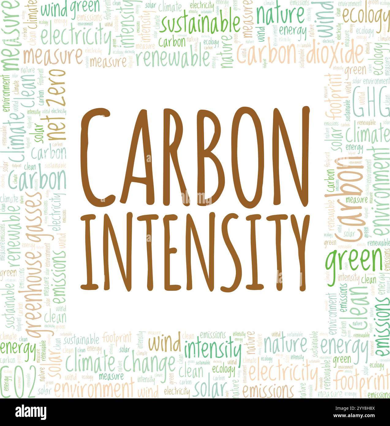 Carbon Intensity word cloud conceptual design isolated on white ...
