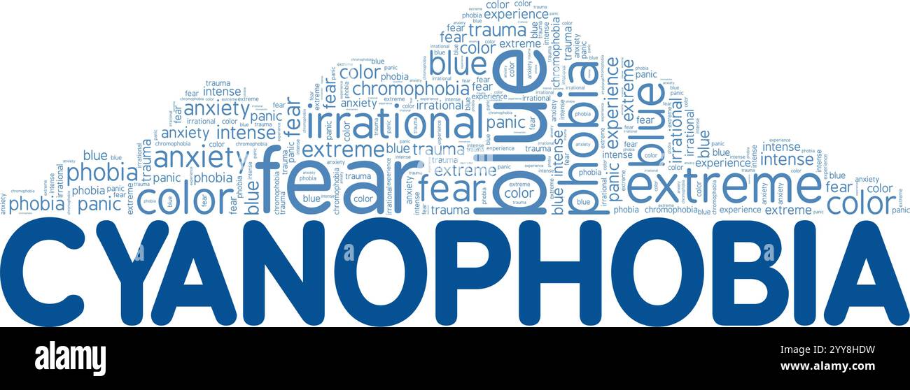 Cyanophobia: Fear of the Color Blue word cloud conceptual design ...