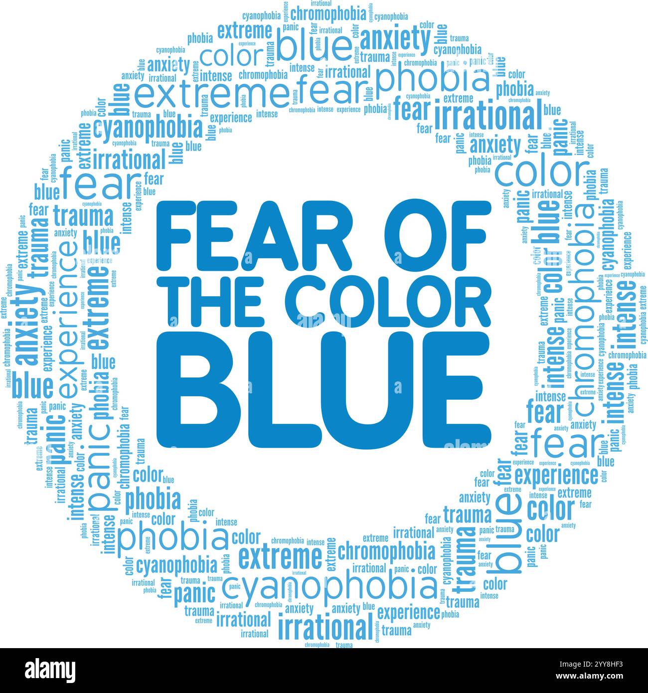 Cyanophobia: Fear of the Color Blue word cloud conceptual design ...
