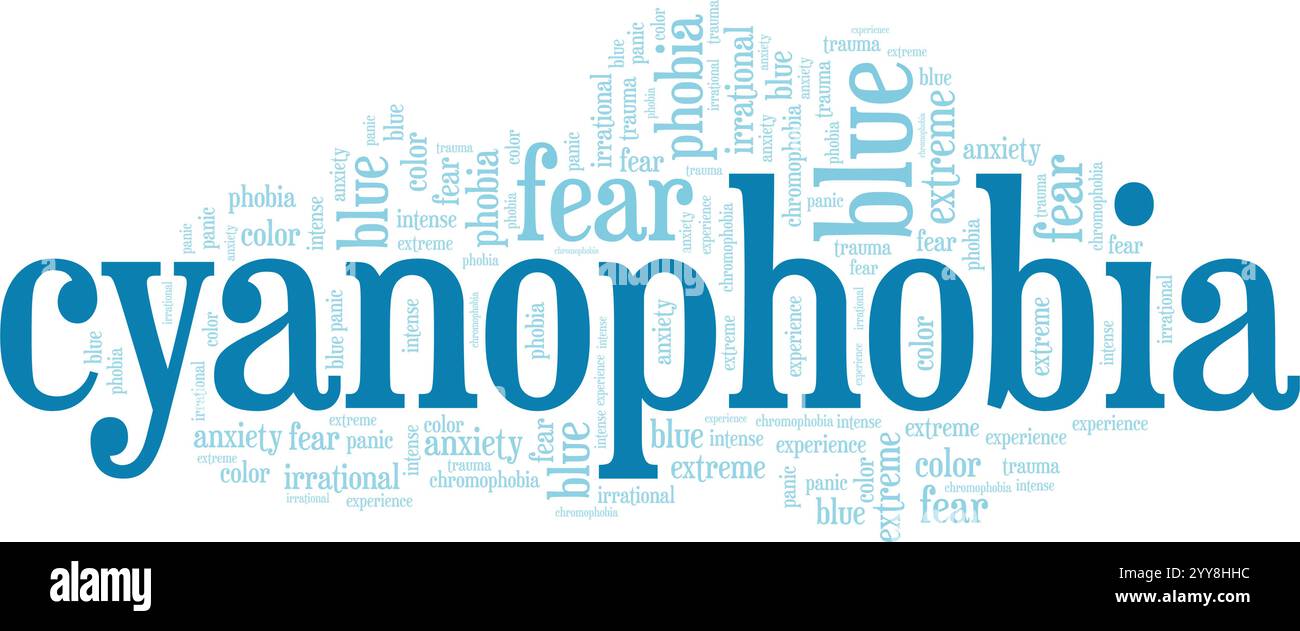 Cyanophobia: Fear of the Color Blue word cloud conceptual design ...