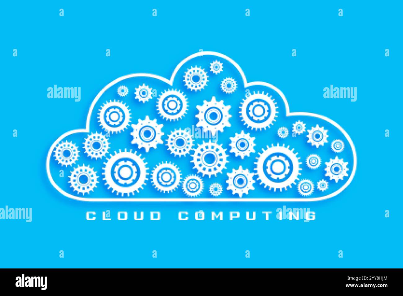 cloud computing concept with gears symbols Stock Vector Image & Art - Alamy