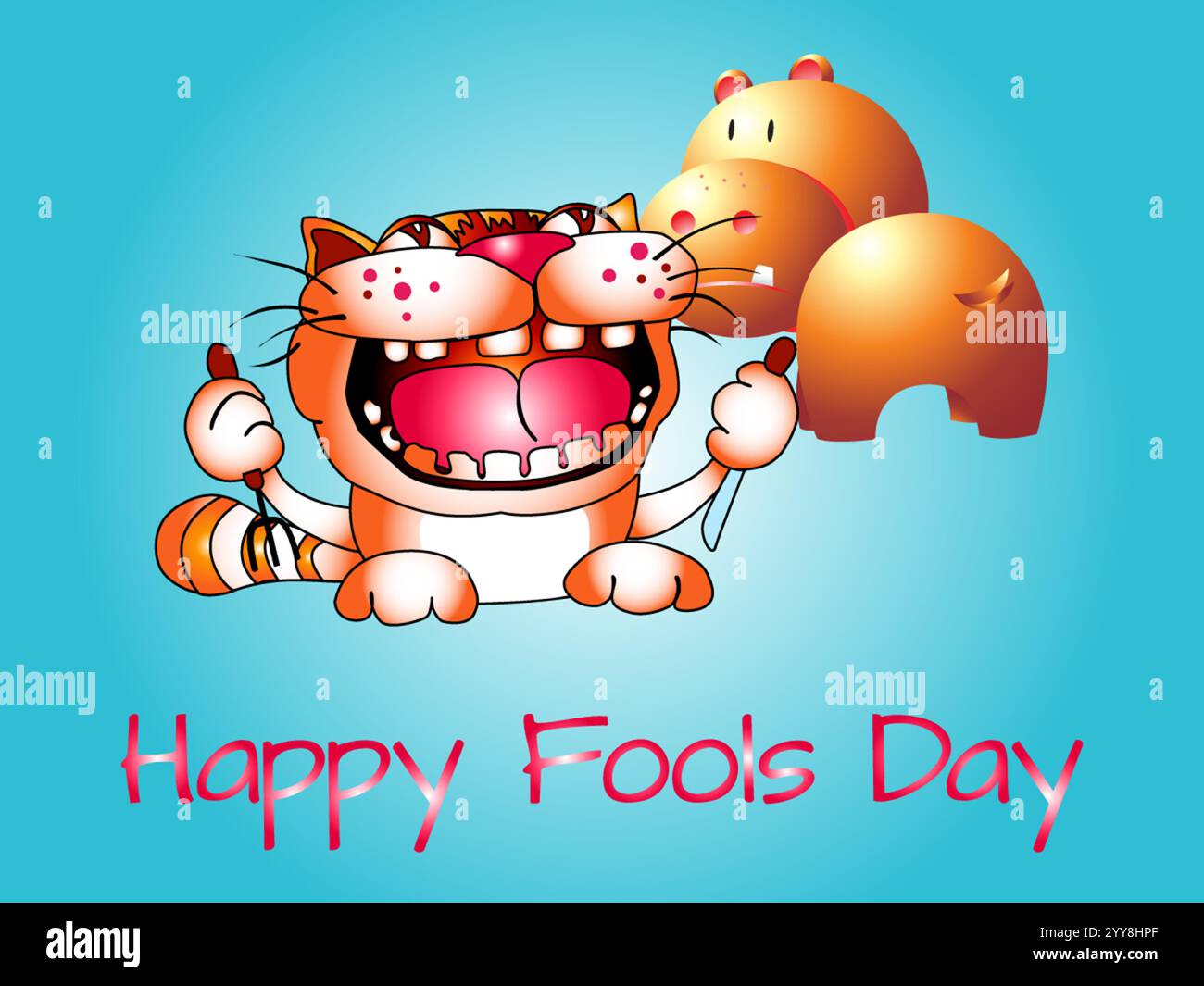 Cat holding a knife cartoon hi-res stock photography and images - Alamy