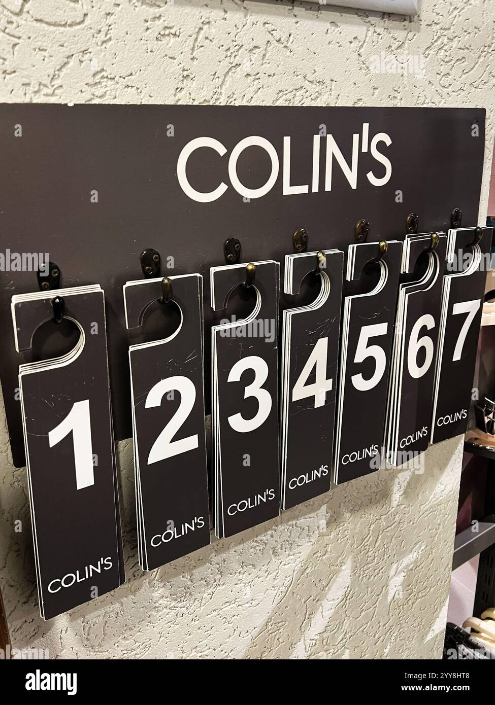 Kyiv, Ukraine - December 18, 2024: Black and white numbered signs ...