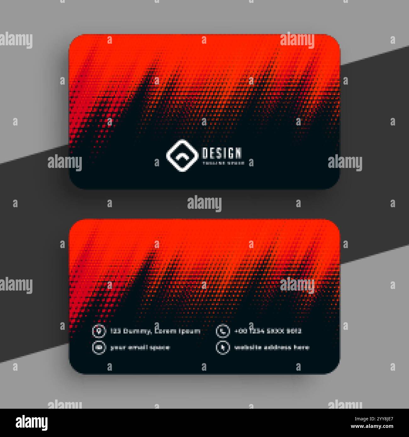 stylish red halftone black business card design Stock Vector Image ...