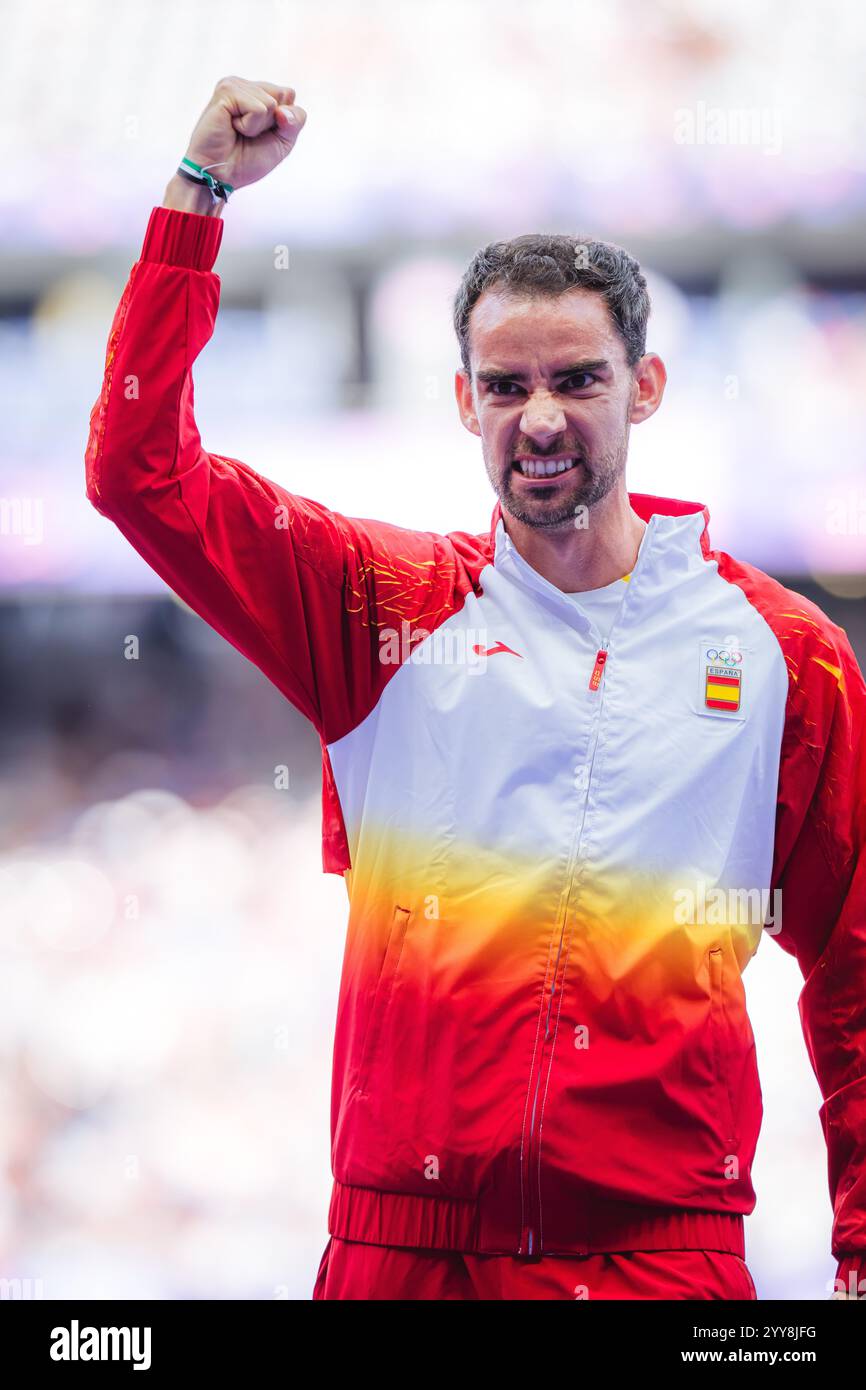 Alvaro Martin at the award ceremony and collecting her medal at the ...