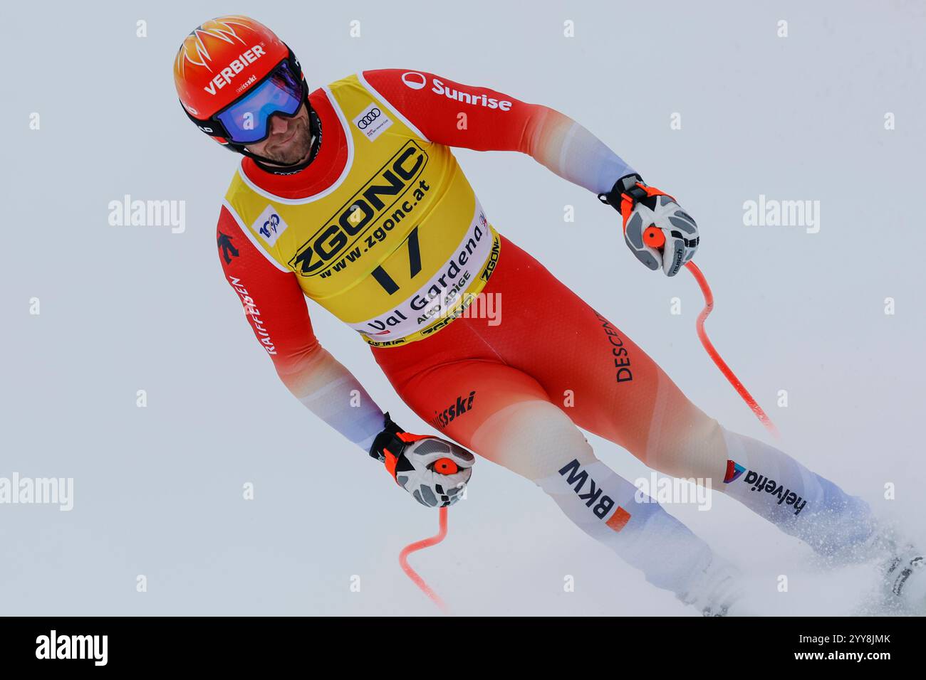 Switzerland's Justin Murisier gets to the finish area after completing ...