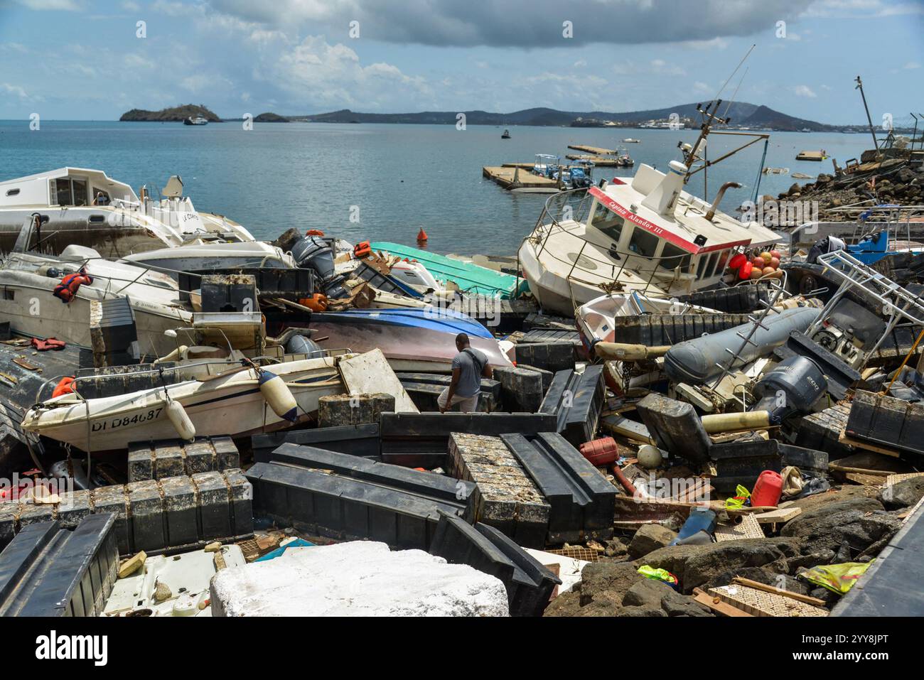A scene of devastation in Mamoudzou after the cyclone Chido hit France ...