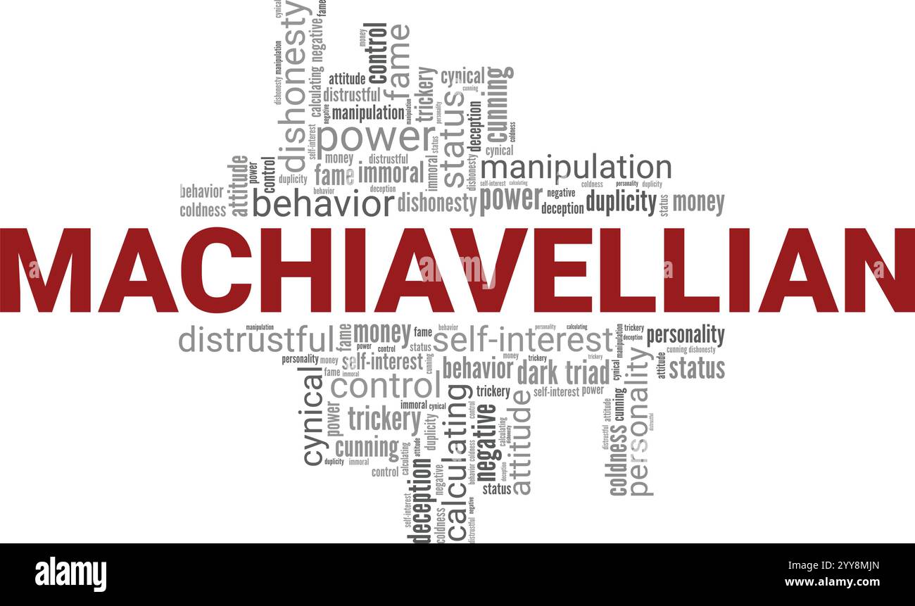 Machiavellian word cloud conceptual design isolated on white background ...