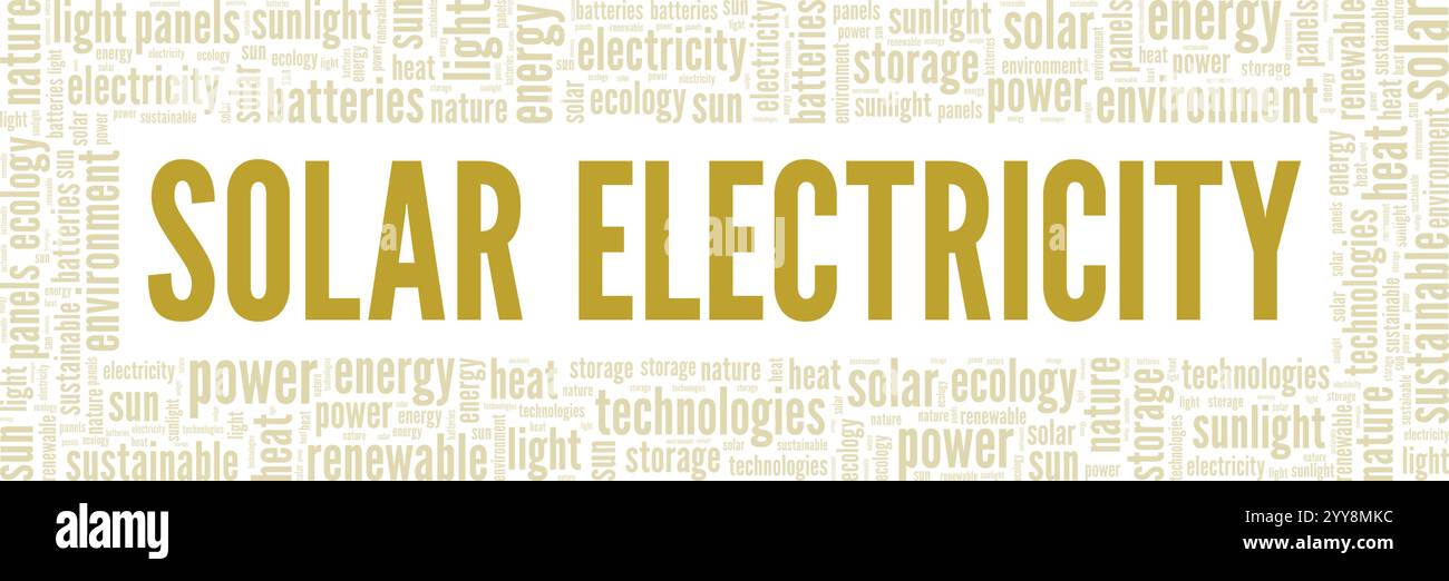 Solar Electricity word cloud conceptual design isolated on white ...