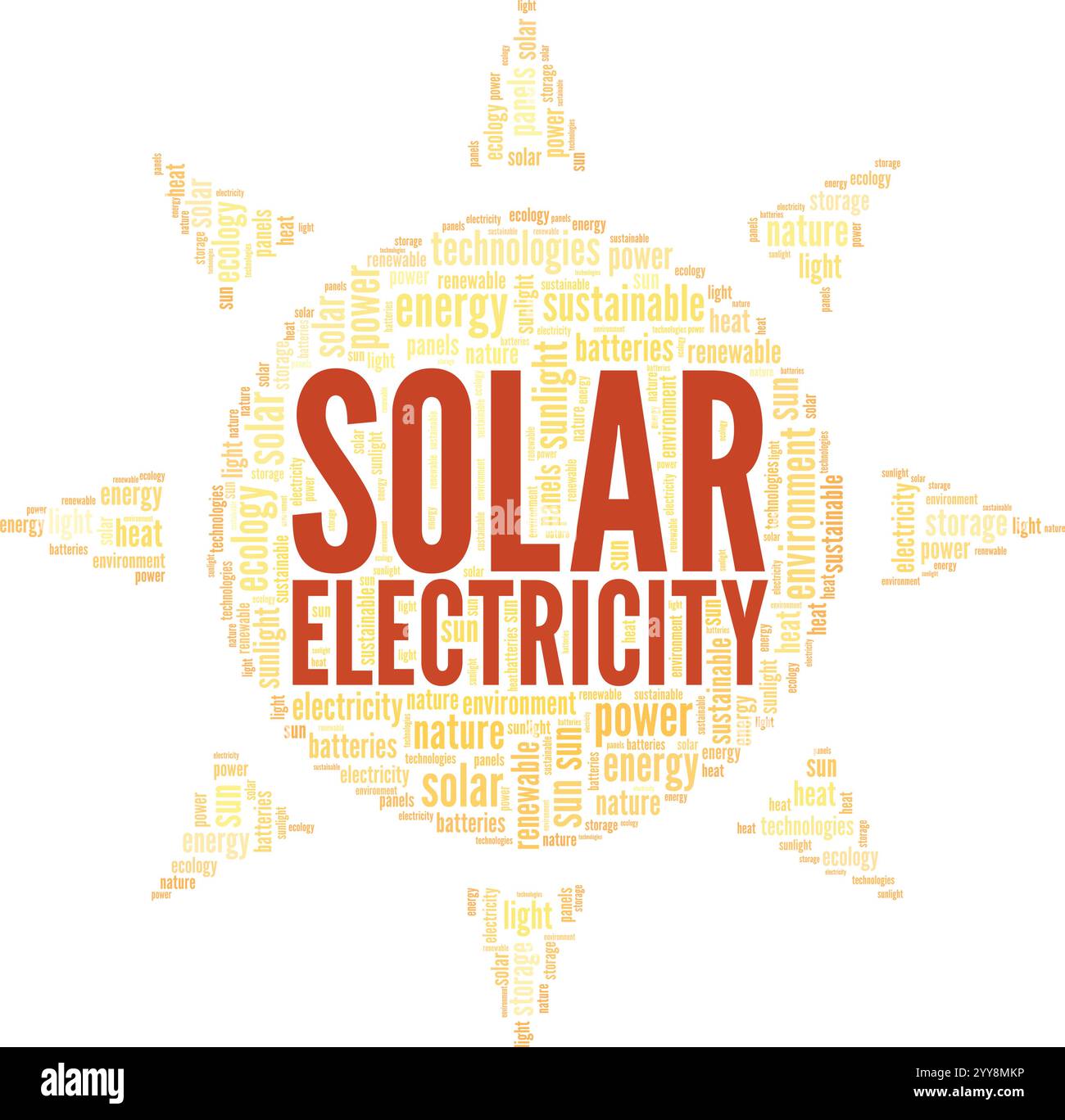Solar Electricity word cloud conceptual design isolated on white ...