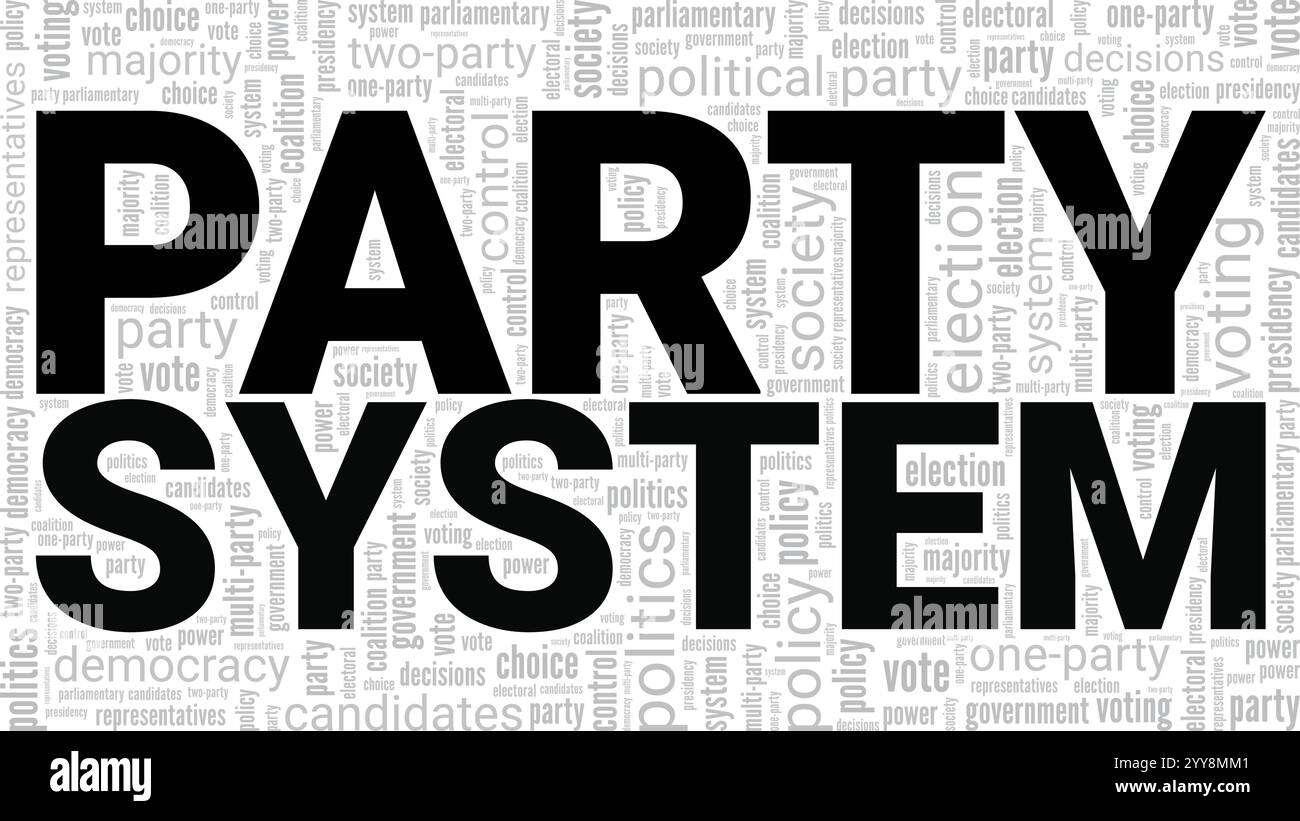 Party System word cloud conceptual design isolated on white background ...