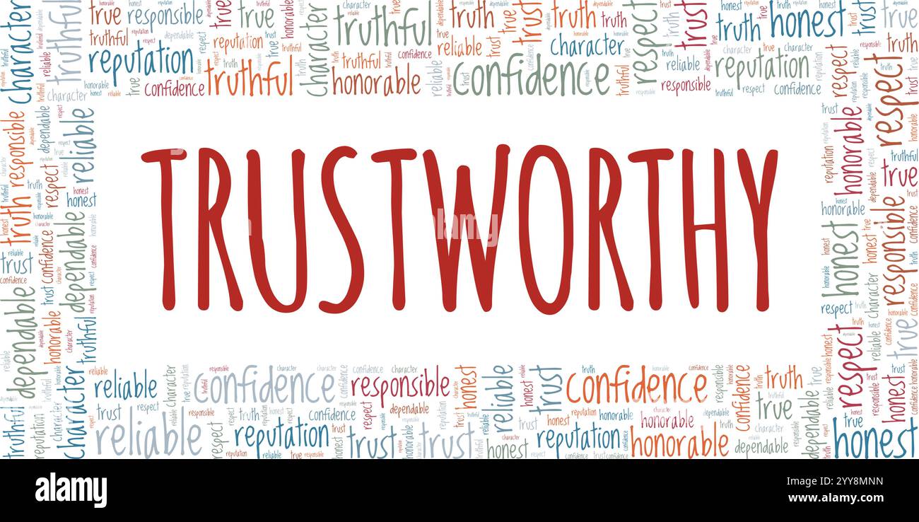 Trustworthy word cloud conceptual design isolated on white background ...