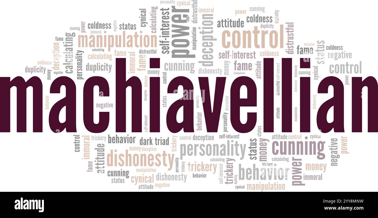 Machiavellian word cloud conceptual design isolated on white background ...