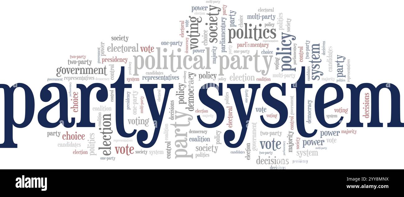 Party System word cloud conceptual design isolated on white background ...