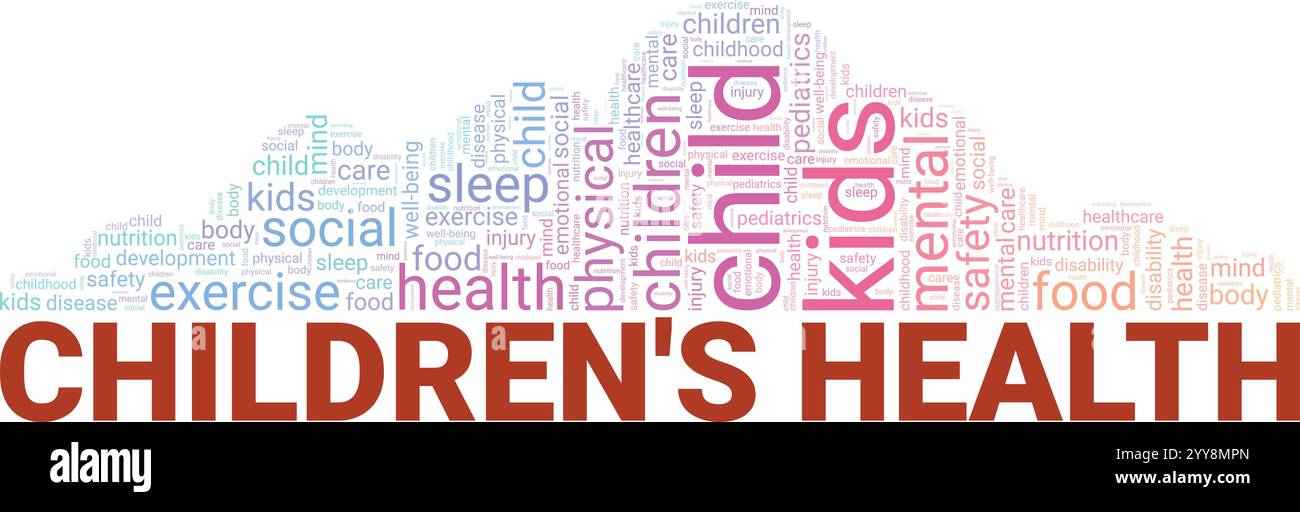 Children's Health word cloud conceptual design isolated on white ...