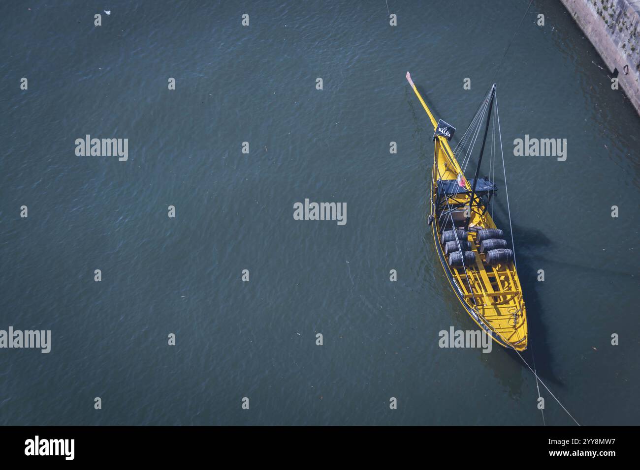 Overlooking a traditional Porto wine boat cruising through the scenic ...