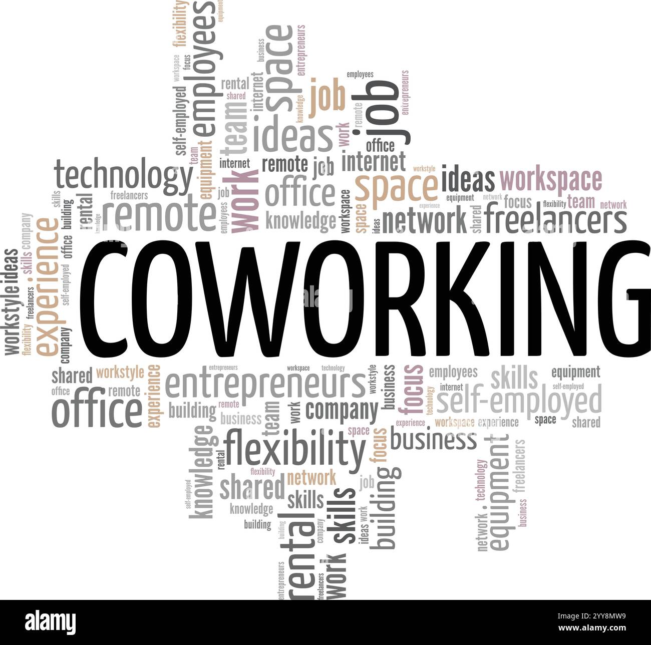 Coworking word cloud conceptual design isolated on white background ...