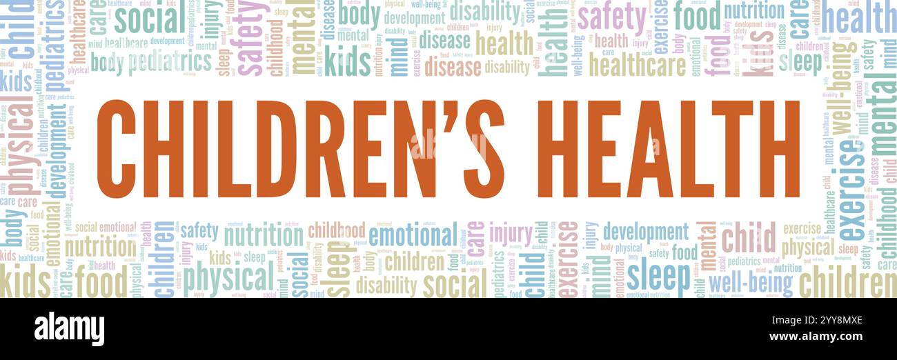 Children's Health word cloud conceptual design isolated on white ...