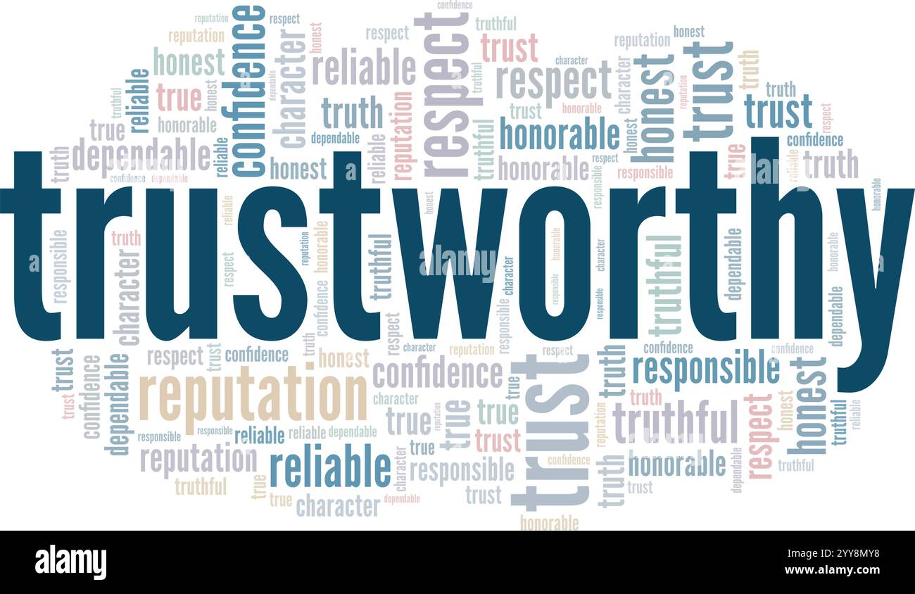 Trustworthy word cloud conceptual design isolated on white background ...