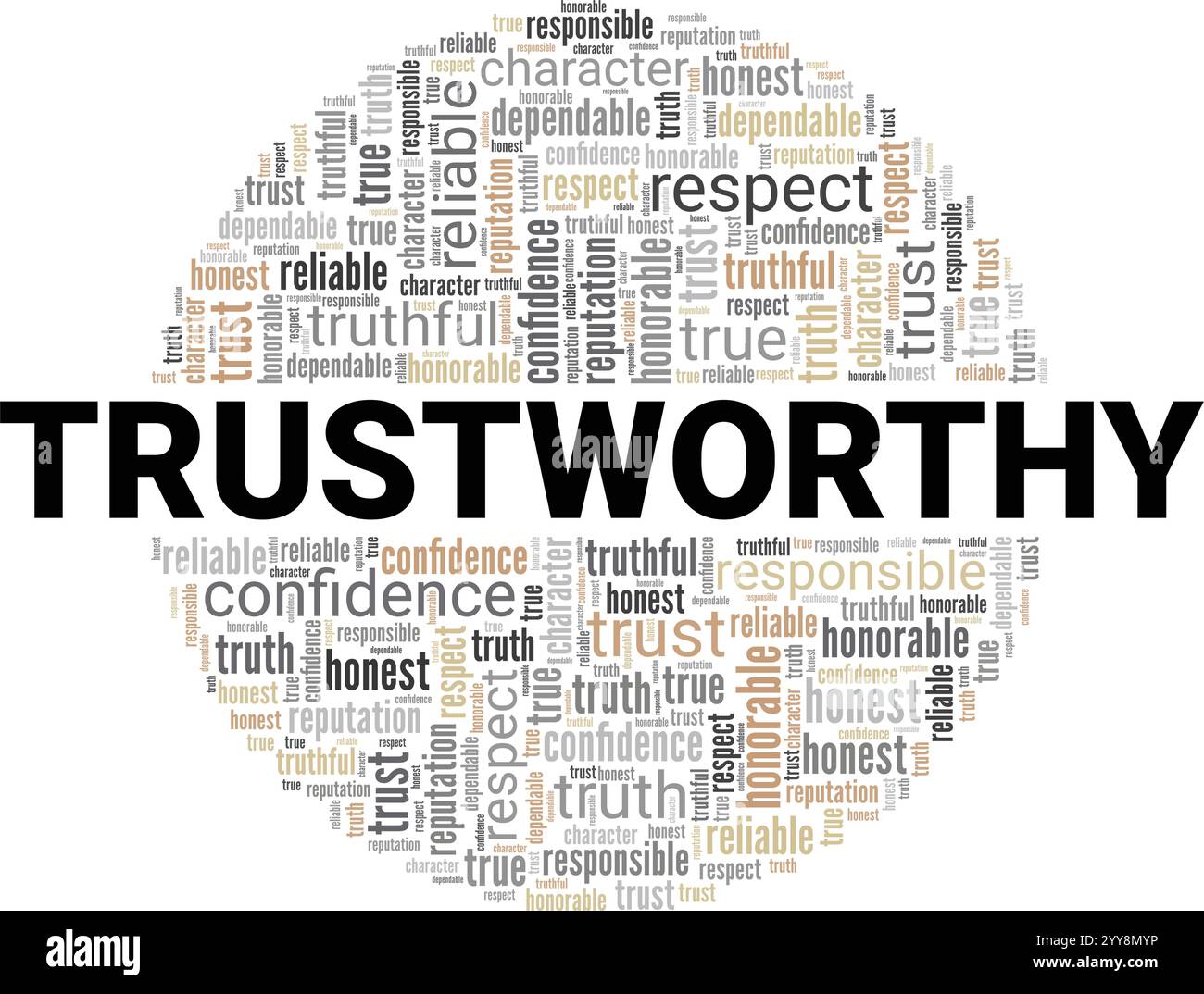 Trustworthy word cloud conceptual design isolated on white background ...