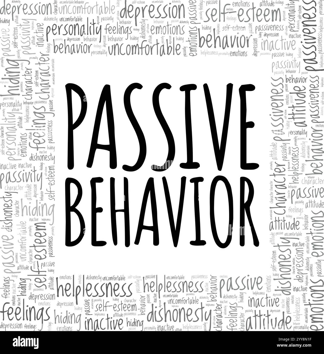 Passive Behavior word cloud conceptual design isolated on white ...