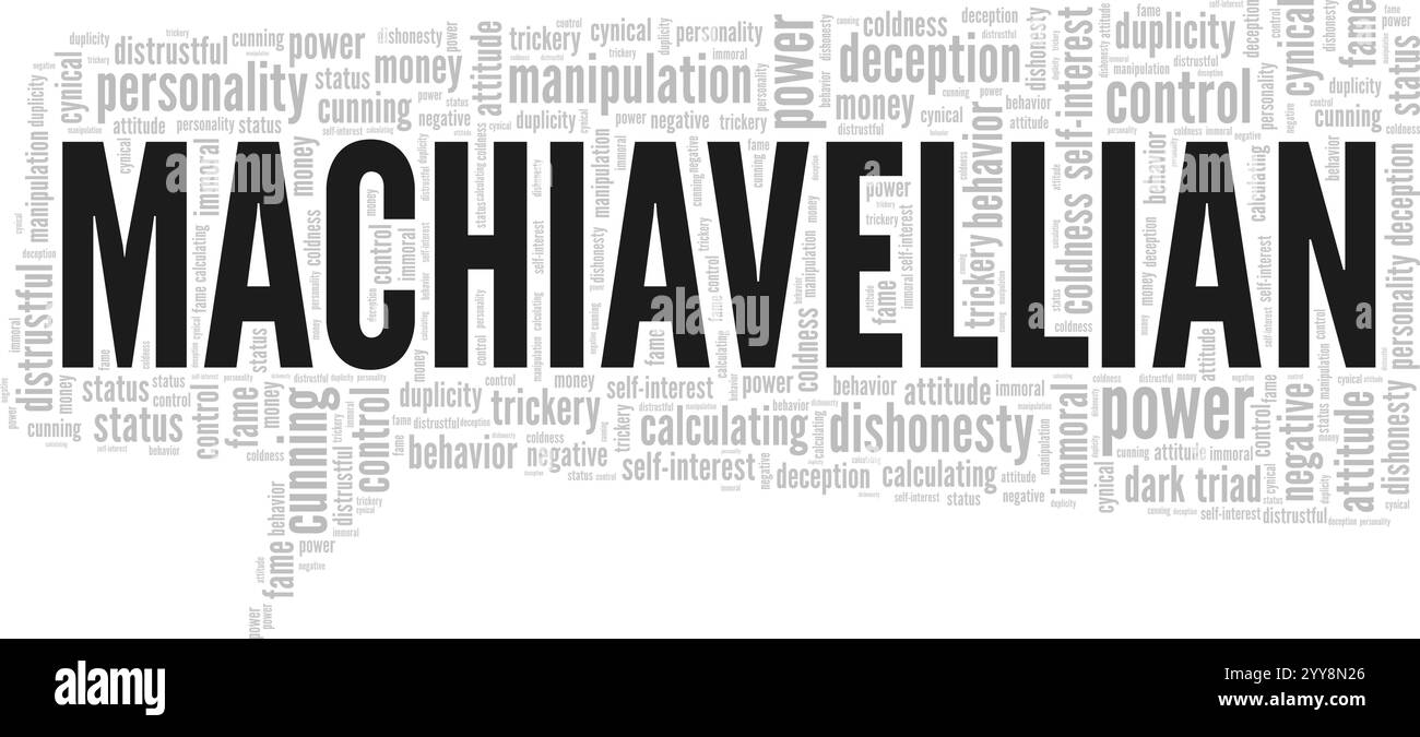 Machiavellian word cloud conceptual design isolated on white background ...