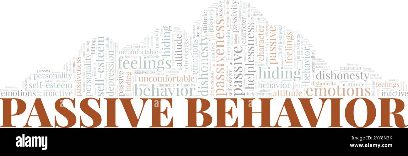 Passive Behavior word cloud conceptual design isolated on white ...