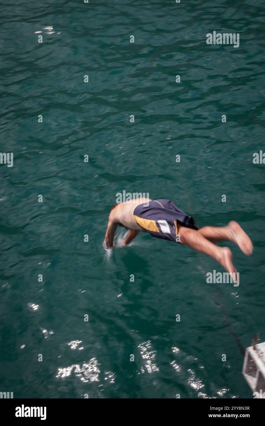 A dive into the crystal-clear Mediterranean Stock Photo - Alamy