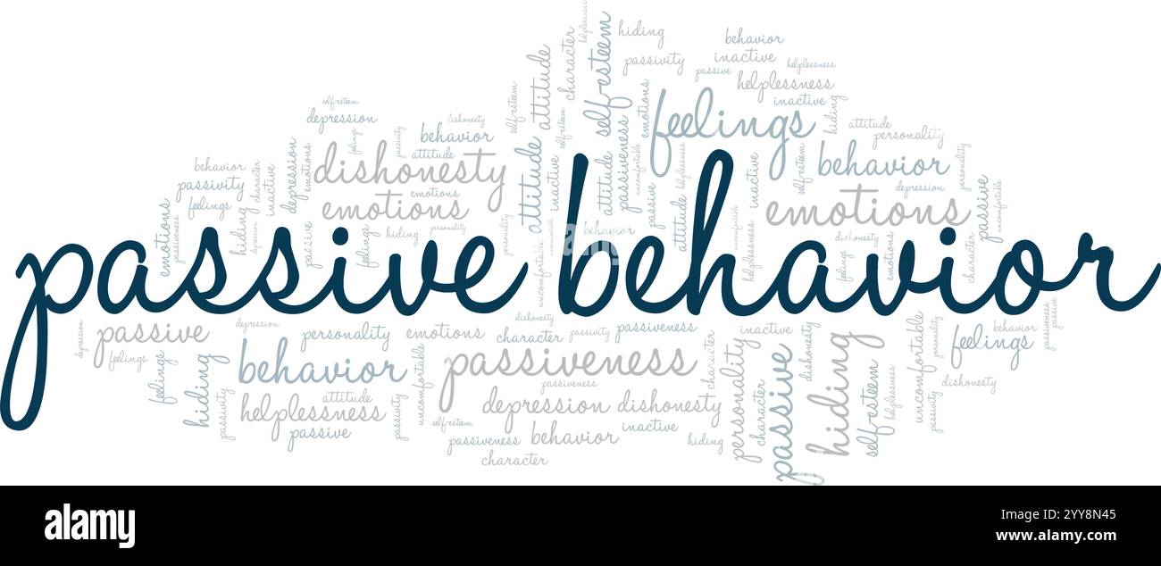 Passive Behavior word cloud conceptual design isolated on white ...