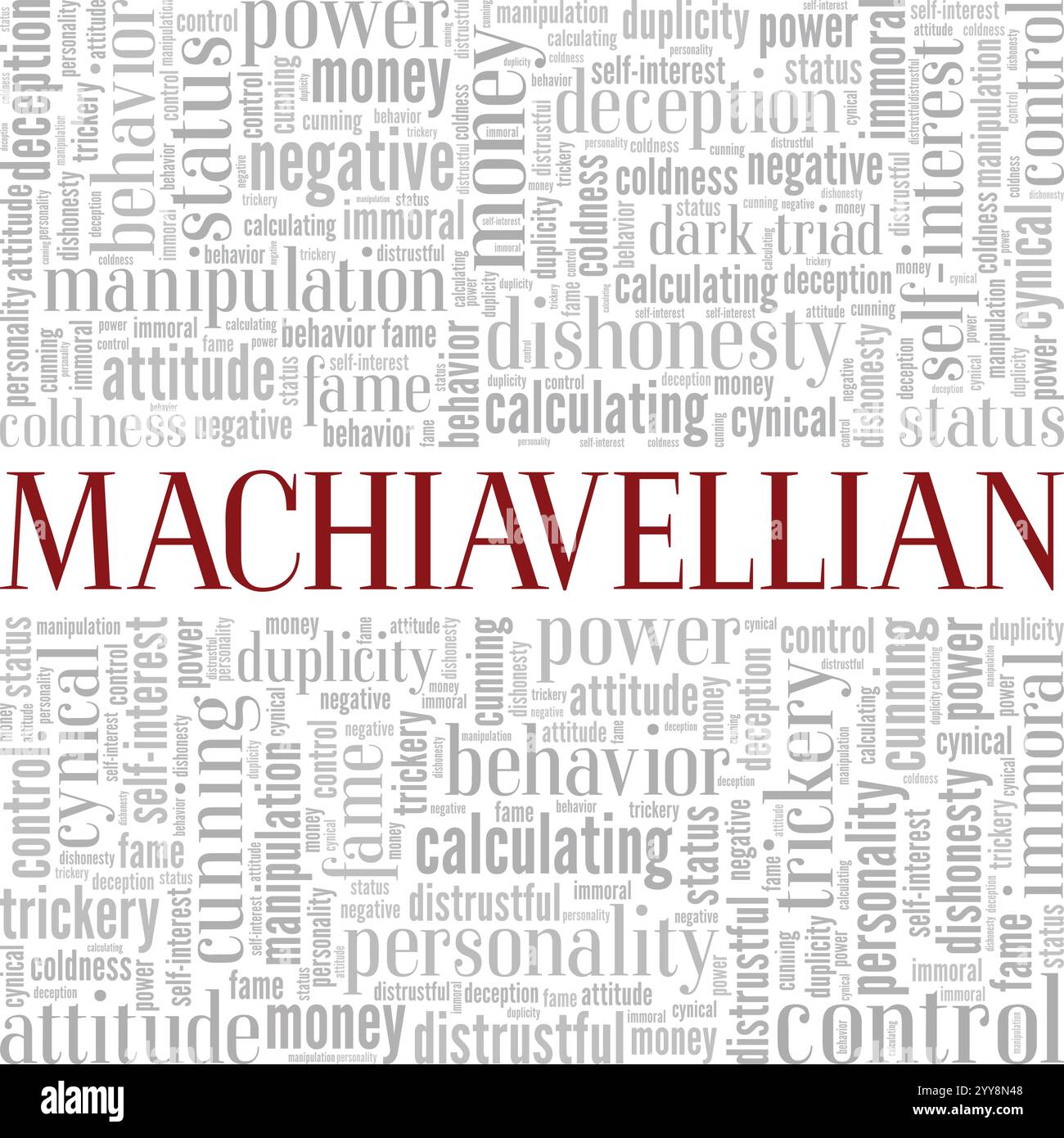 Machiavellian word cloud conceptual design isolated on white background ...