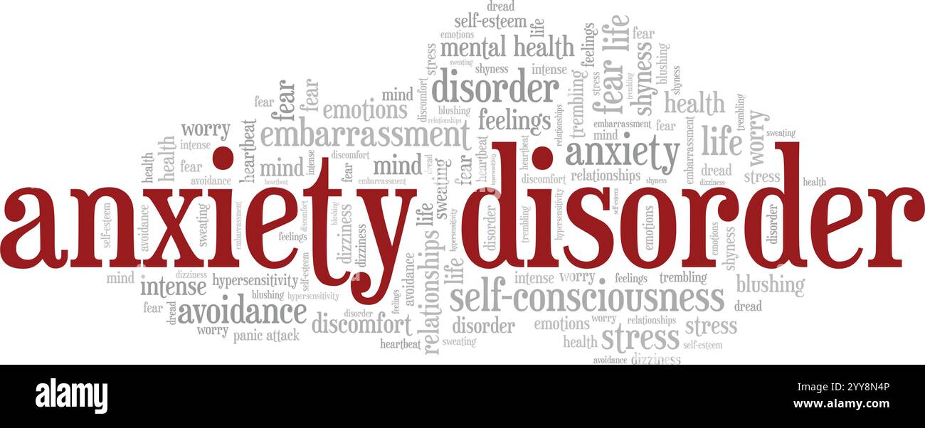 Anxiety Disorder word cloud conceptual design isolated on white ...