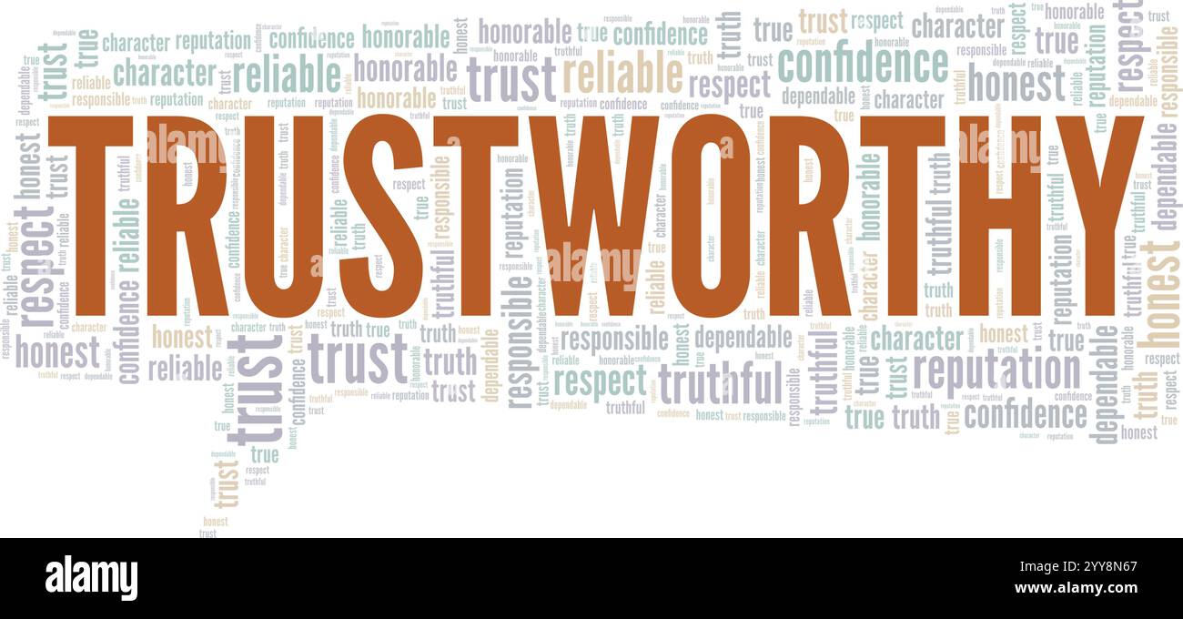 Trustworthy word cloud conceptual design isolated on white background ...