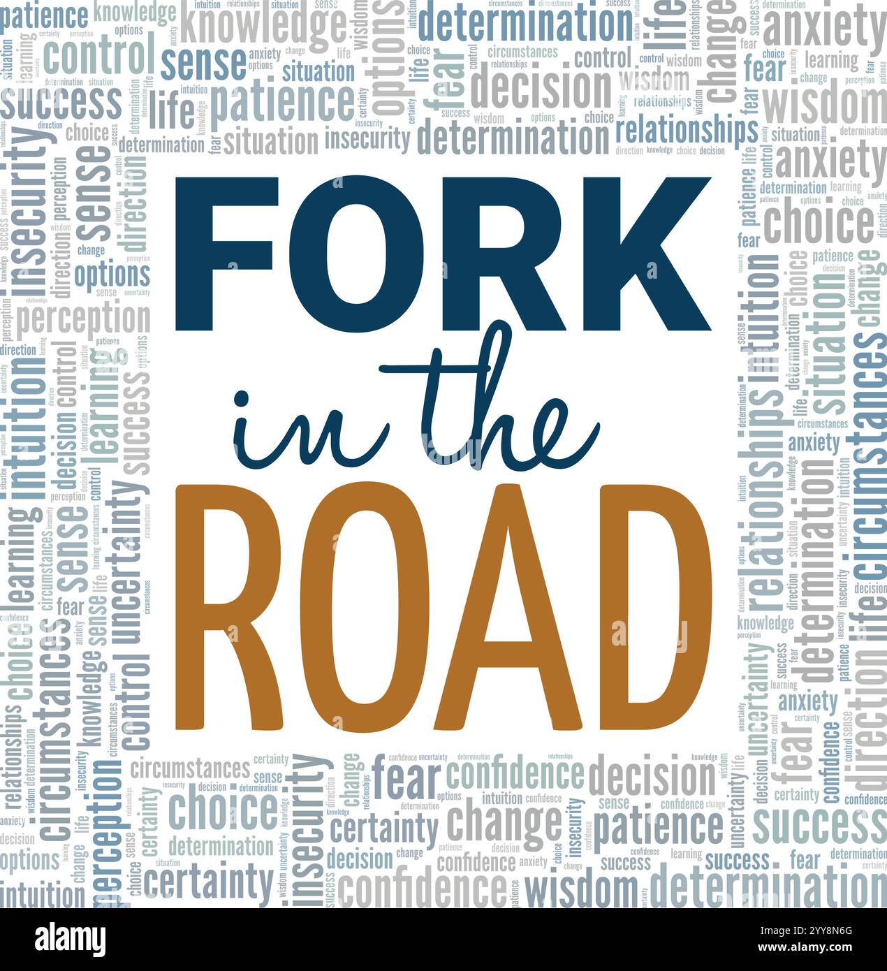 Fork in the Road word cloud conceptual design isolated on white ...